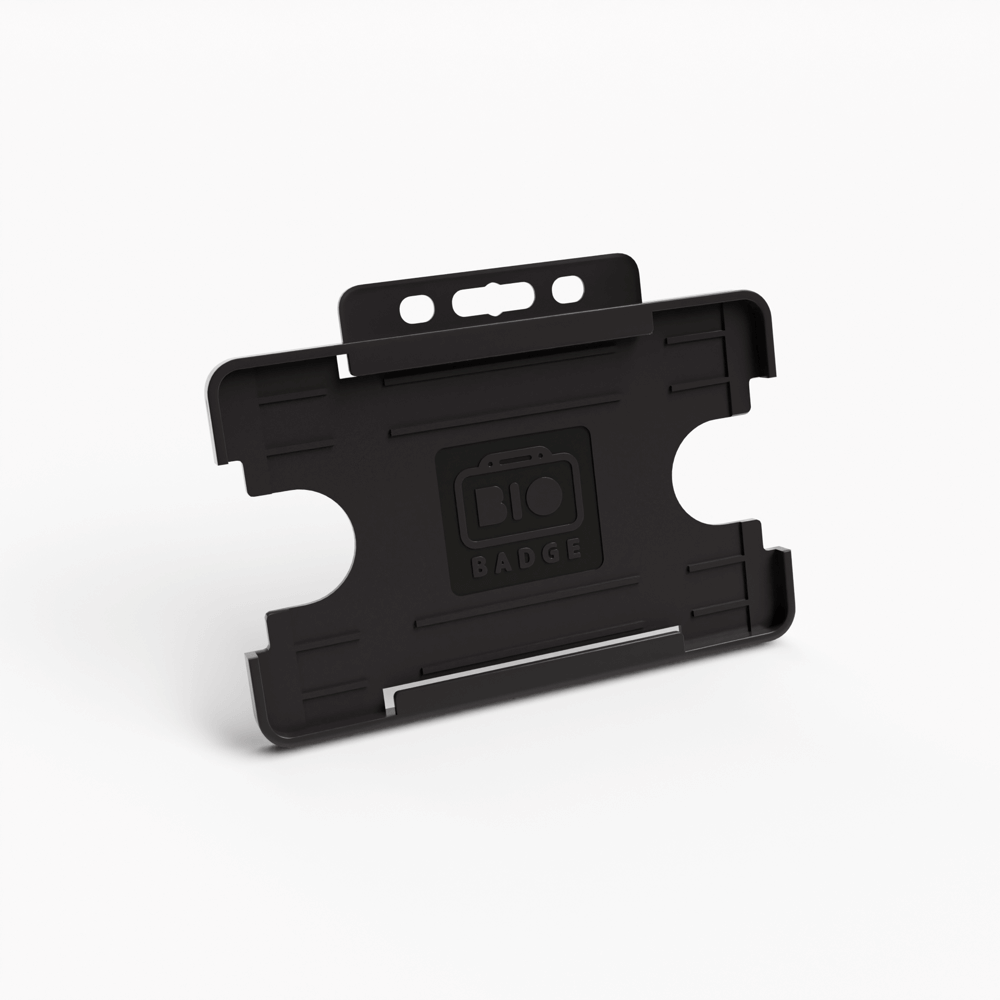 Rigid Card Holder, Landscape, Black (Pack of 100) - Badgemaster